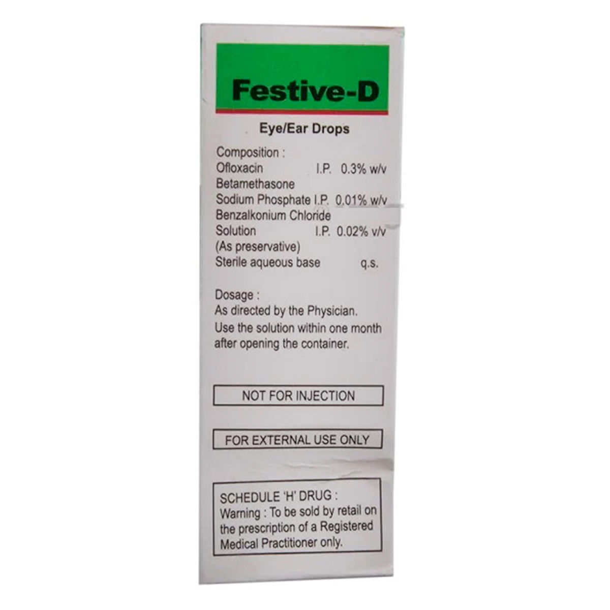 Festive-D Eye/Ear Drop | Uses, Side Effects, Price | Apollo Pharmacy