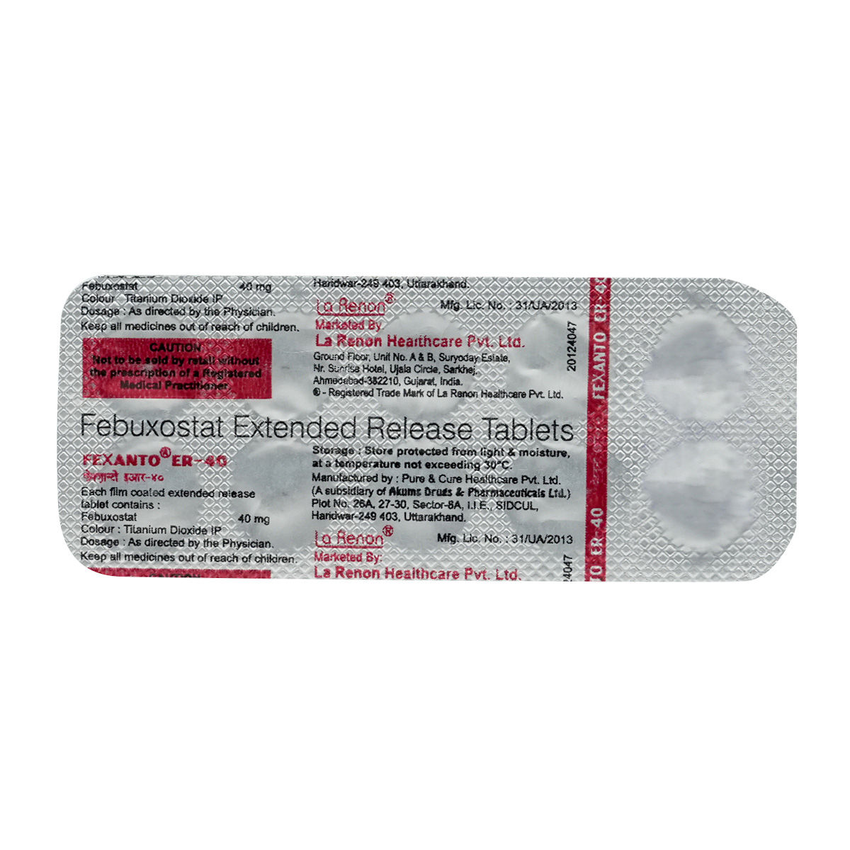 Fexanto ER-40 Tablet | Uses, Side Effects, Price | Apollo Pharmacy