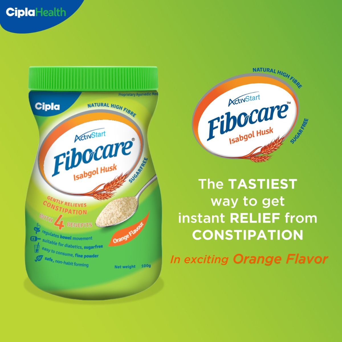 Fibocare Isabgol Husk Orange Flavour Powder, 100 gm Price, Uses, Side ...