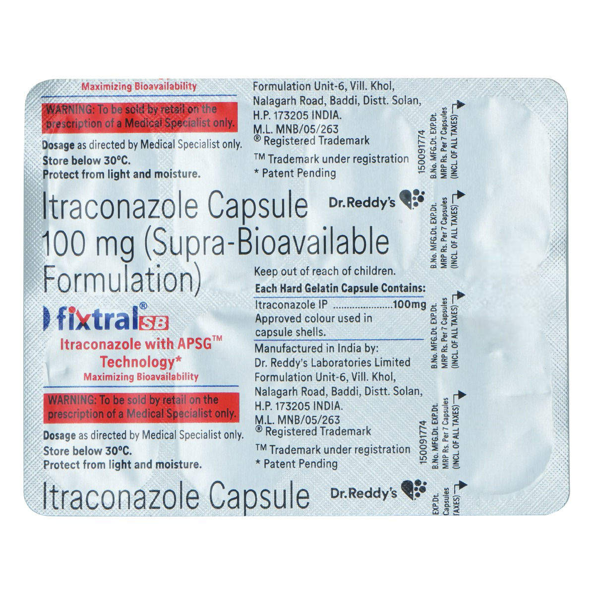 Fixtral SB 100 mg Capsule 7's Price, Uses, Side Effects, Composition ...