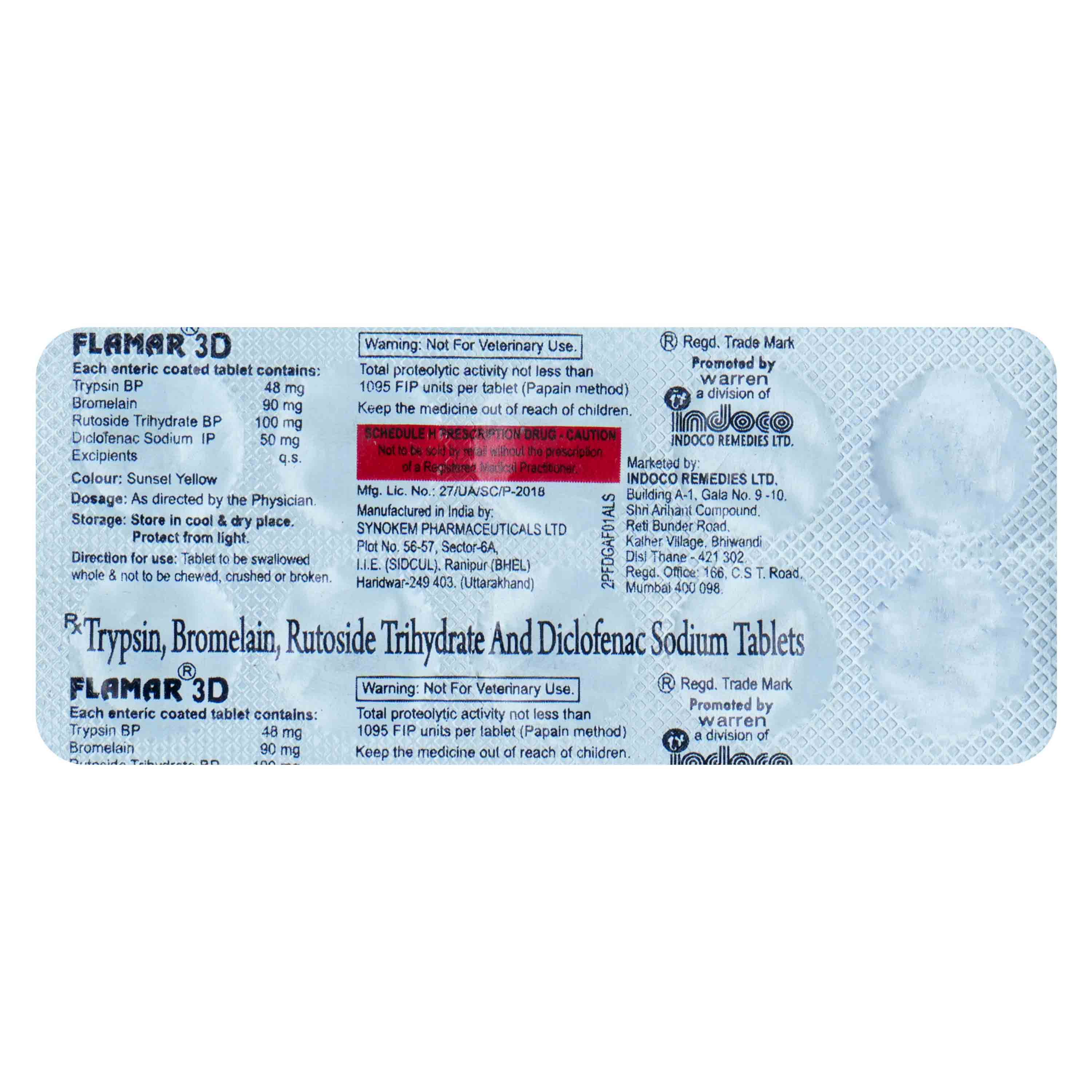 Flamar 3d Tablet | Uses, Side Effects, Price | Apollo Pharmacy