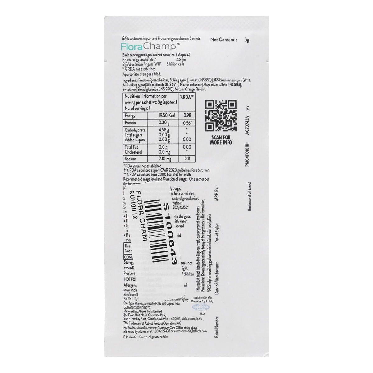 Flora Champ Orange Sachet 5 gm Price, Uses, Side Effects, Composition ...