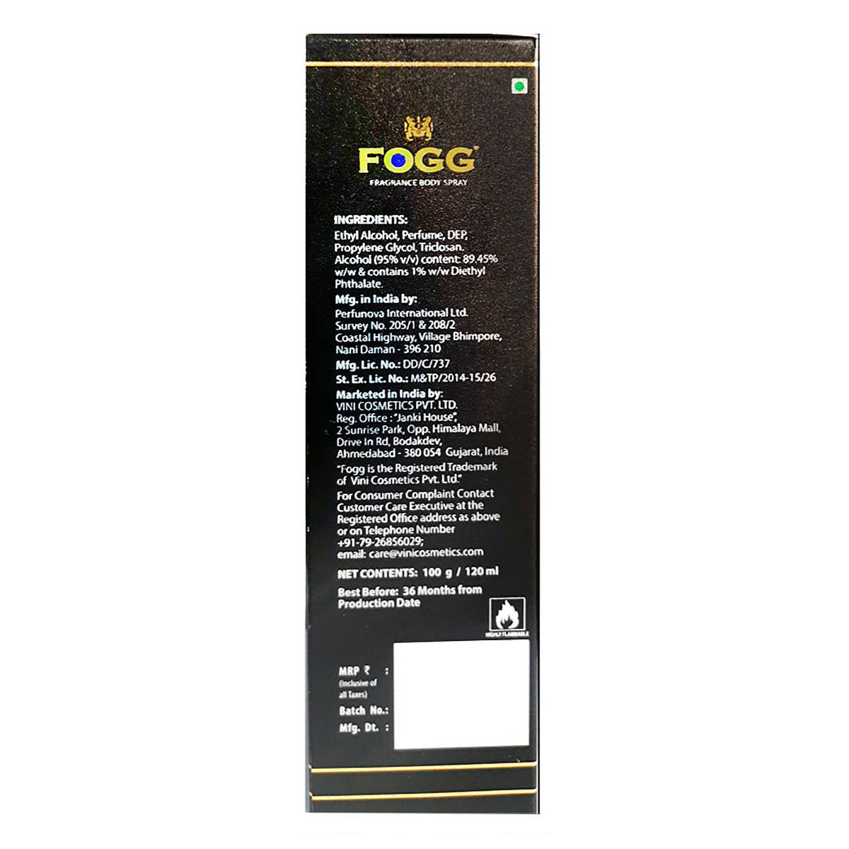 Fogg Fresh Oriental Fragrance Body Spray, 120 ml Price, Uses, Side ...