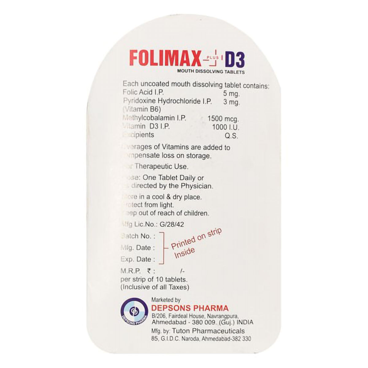 Folimax Plus D3 Tablet | Uses, Side Effects, Price | Apollo Pharmacy