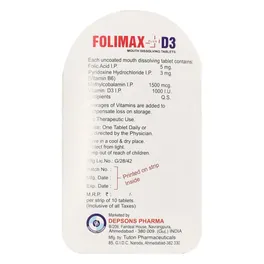 Buy Folimax Plus D3 Tablet | 19 Minutes Delivery | Apollo Pharmacy
