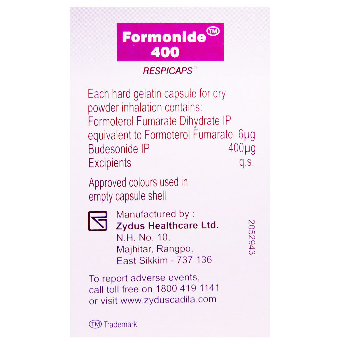 Formonide 400 Respicaps 30's Price, Uses, Side Effects, Composition ...