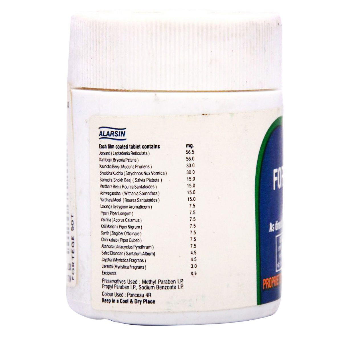 Alarsin Fortage, 50 Tablets Price, Uses, Side Effects, Composition ...