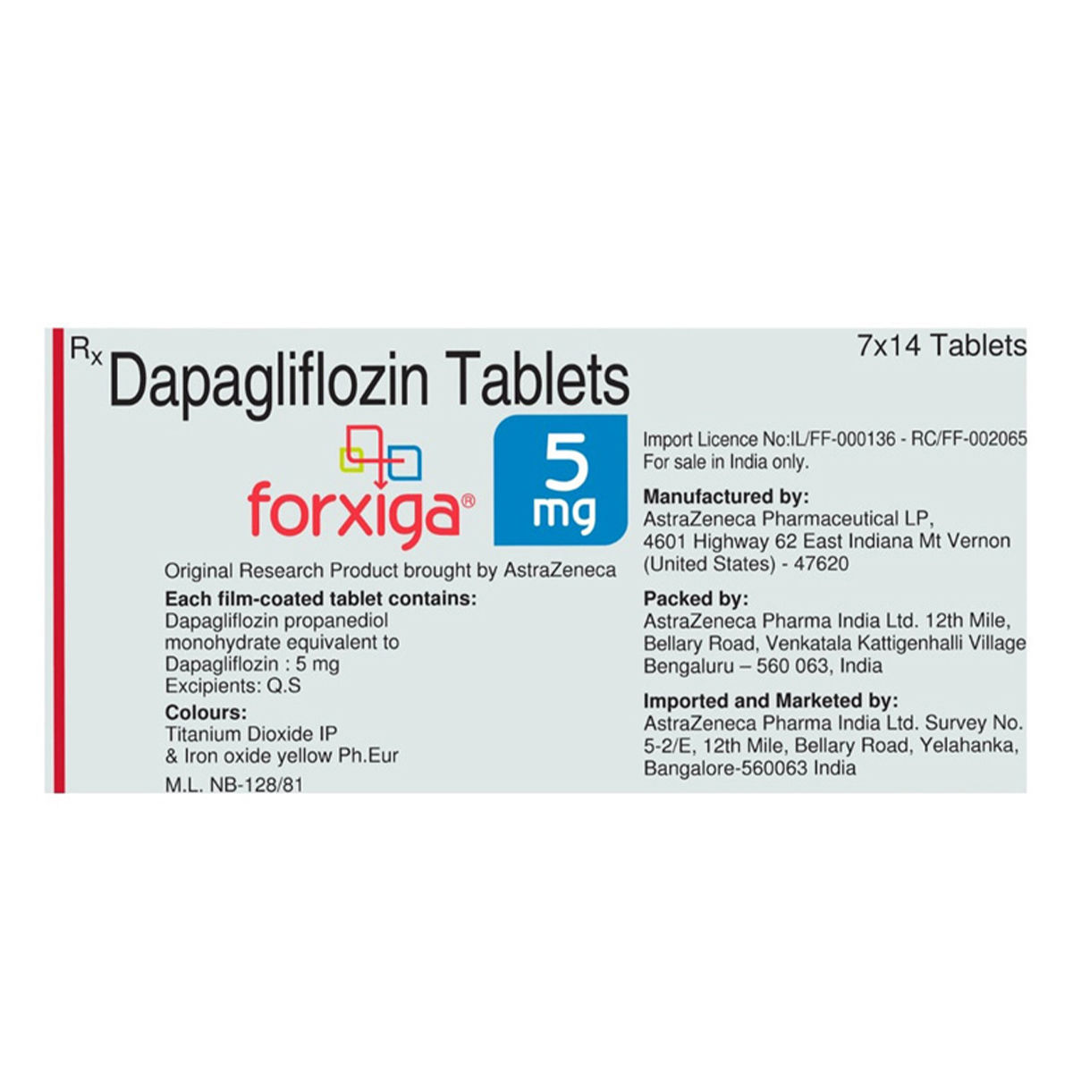 Forxiga 5 mg Tablet 14's Price, Uses, Side Effects, Composition ...