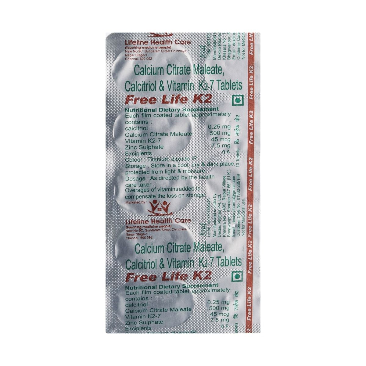 Freelife K2 Tablets 10's Price, Uses, Side Effects, Composition ...