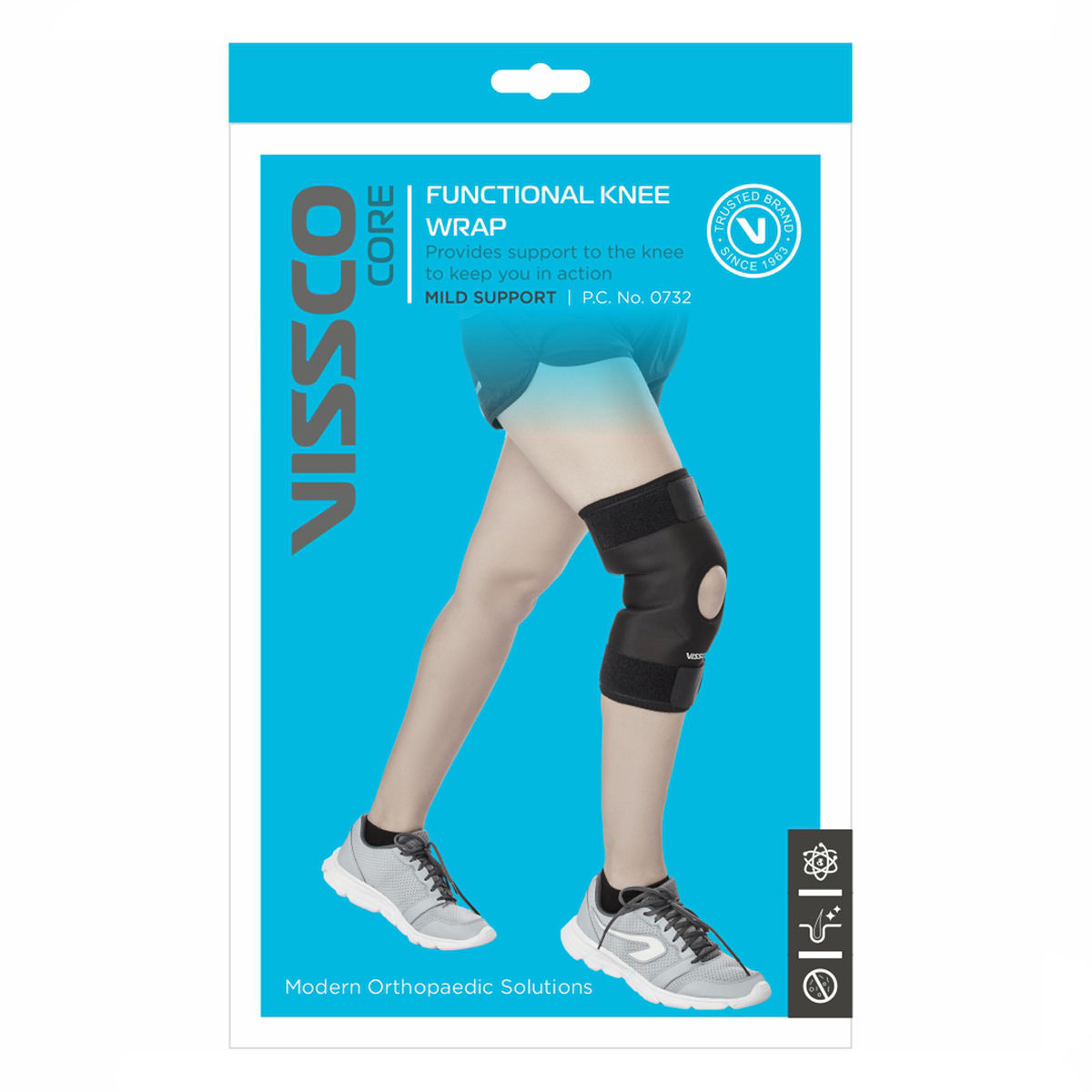 Buy Vissco Functional Knee Wrap Standard-0732 Universal, 1 Count | 19 ...