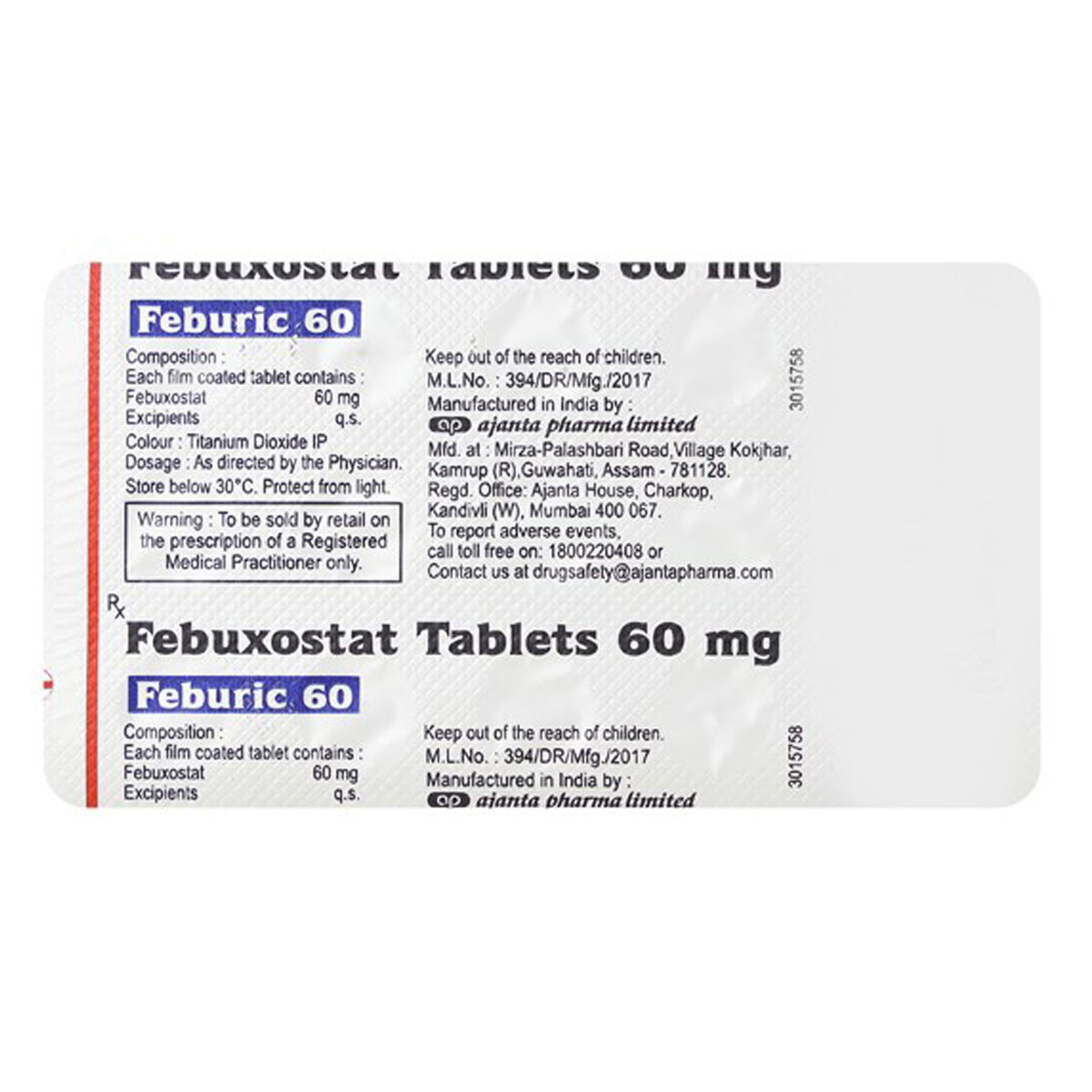 Feburic 60 Tablet 15's Price, Uses, Side Effects, Composition - Apollo ...