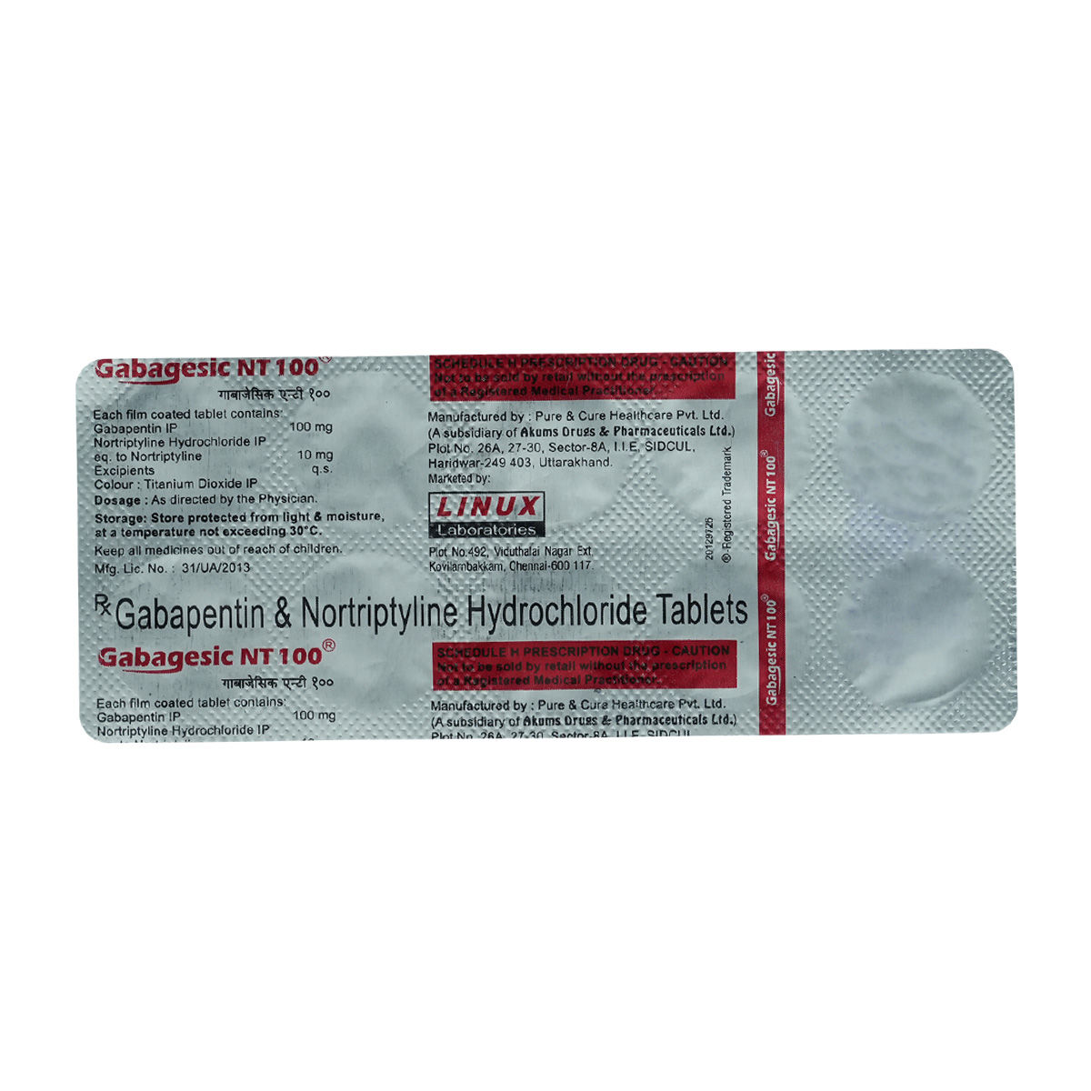 Gabagesic Nt 100mg Tablet 10's Price, Uses, Side Effects, Composition ...
