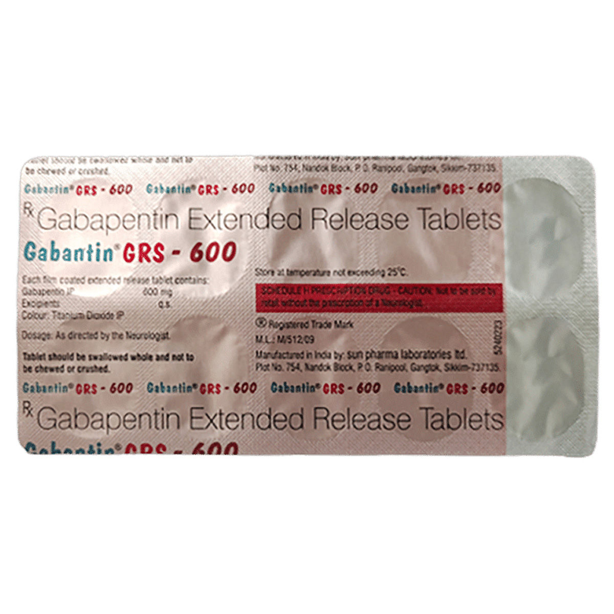 Gabantin GRS-600 Tablet | Uses, Side Effects, Price | Apollo Pharmacy