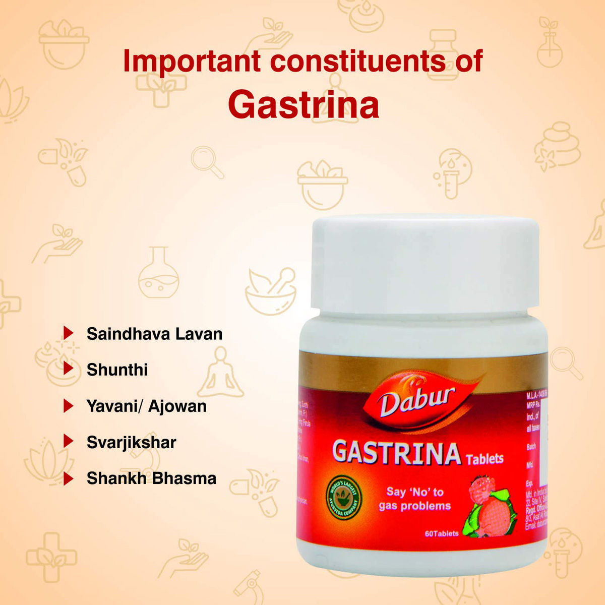 Dabur Gastrina, 60 Tablets Price, Uses, Side Effects, Composition ...