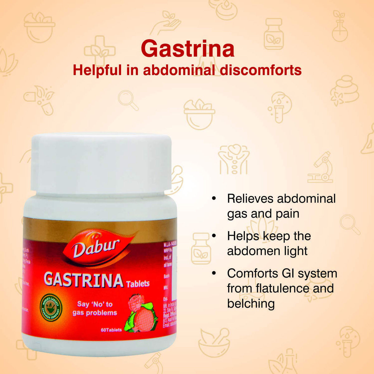 Dabur Gastrina, 60 Tablets Price, Uses, Side Effects, Composition ...