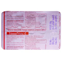 Gemer Forte 1 Tablet | Uses, Side Effects, Price | Apollo Pharmacy