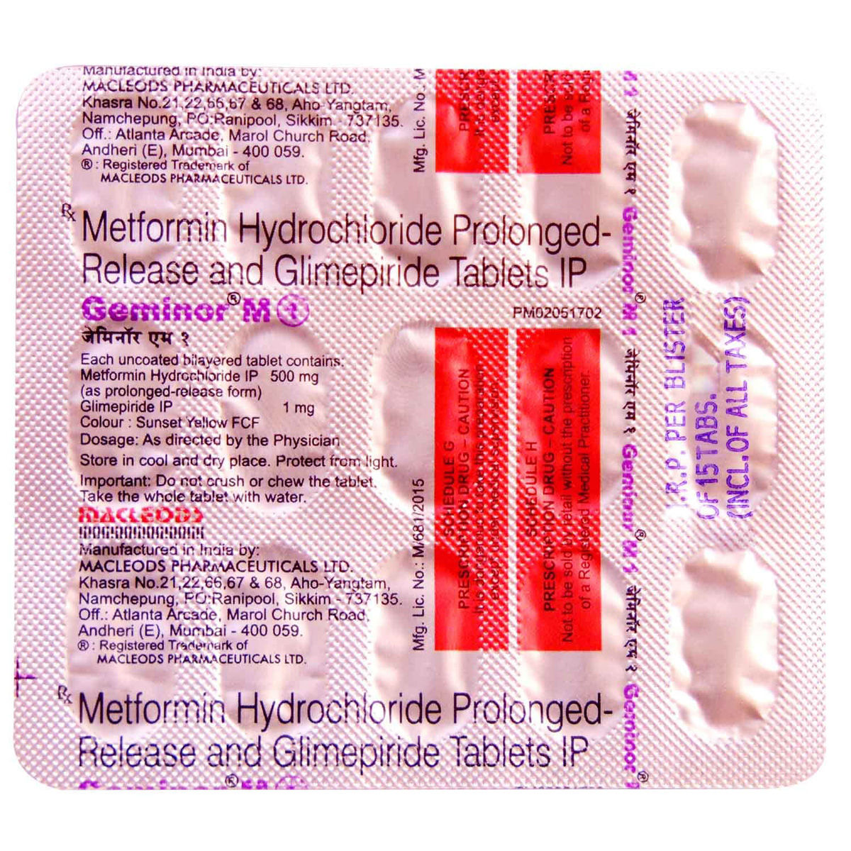 Geminor M 1 Tablet 15's Price, Uses, Side Effects, Composition - Apollo ...