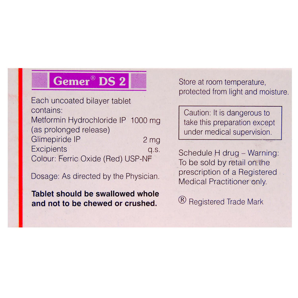 Gemer DS 2 Tablet 10's Price, Uses, Side Effects, Composition - Apollo ...