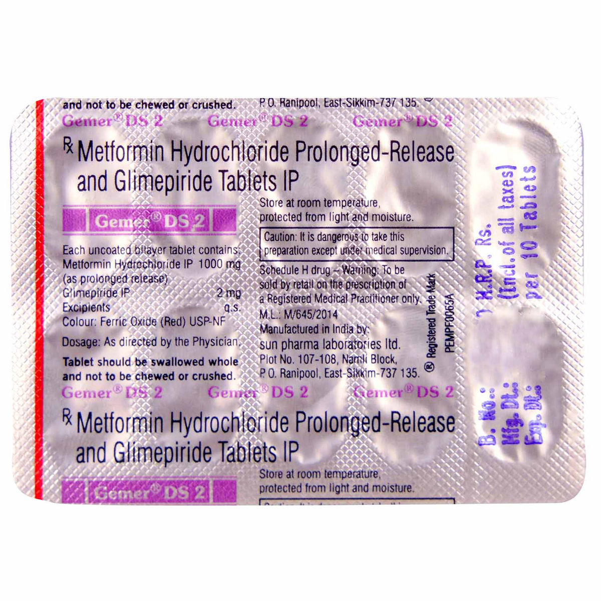 Gemer DS 2 Tablet 10's Price, Uses, Side Effects, Composition - Apollo ...