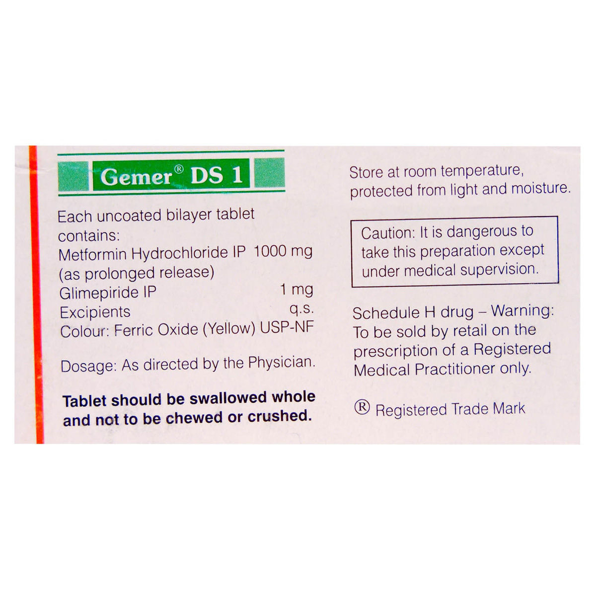 Gemer DS 1 Tablet 10's Price, Uses, Side Effects, Composition - Apollo ...