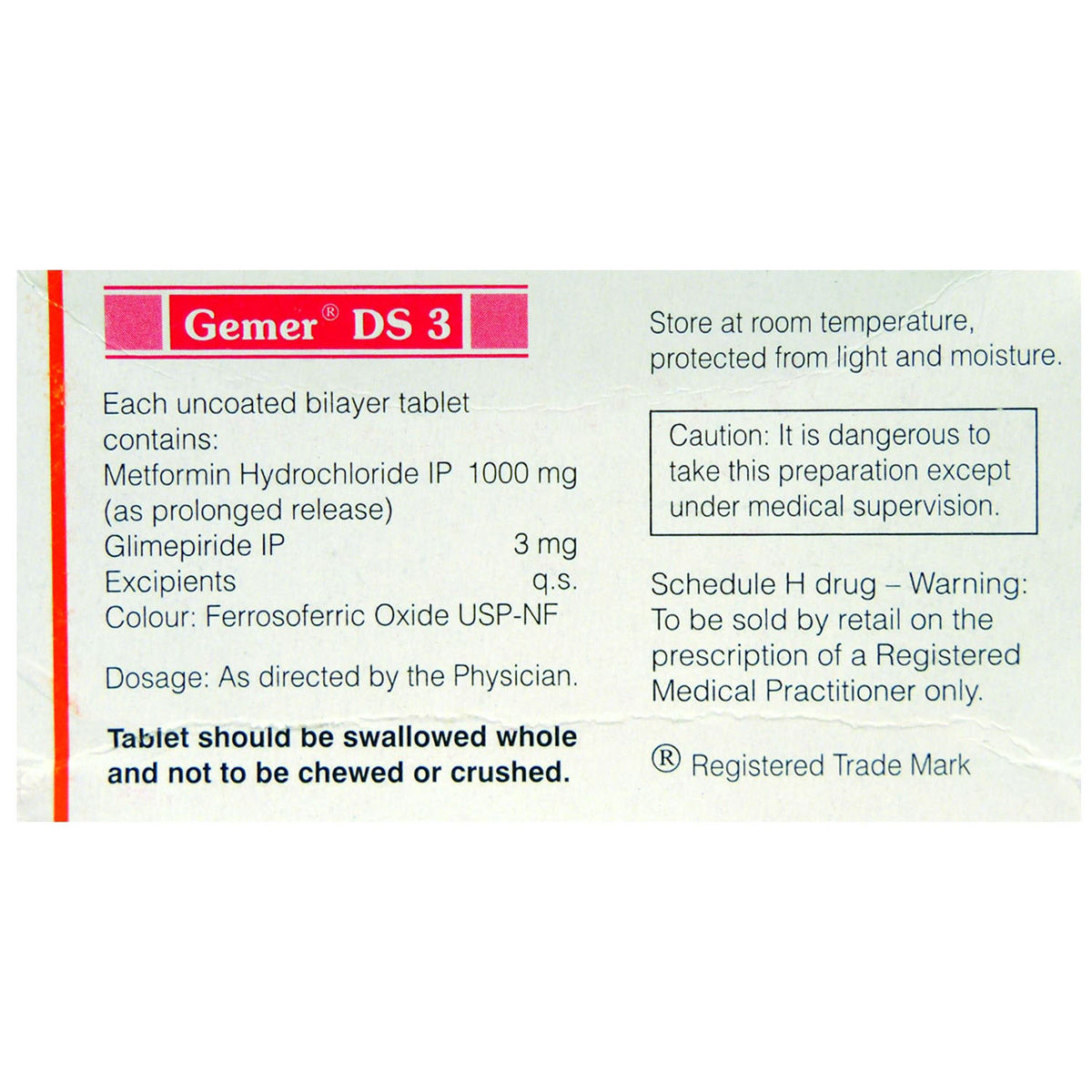 Gemer DS 3 Tablet | Uses, Side Effects, Price | Apollo Pharmacy