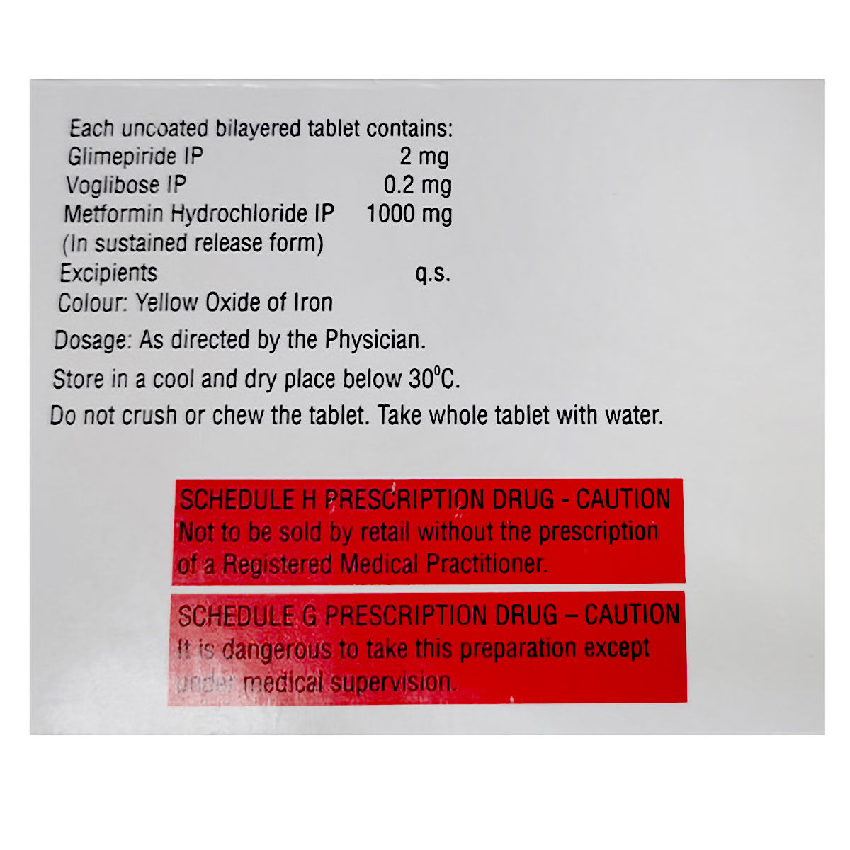 Gemer V2 Forte Tablet 10's Price, Uses, Side Effects, Composition ...