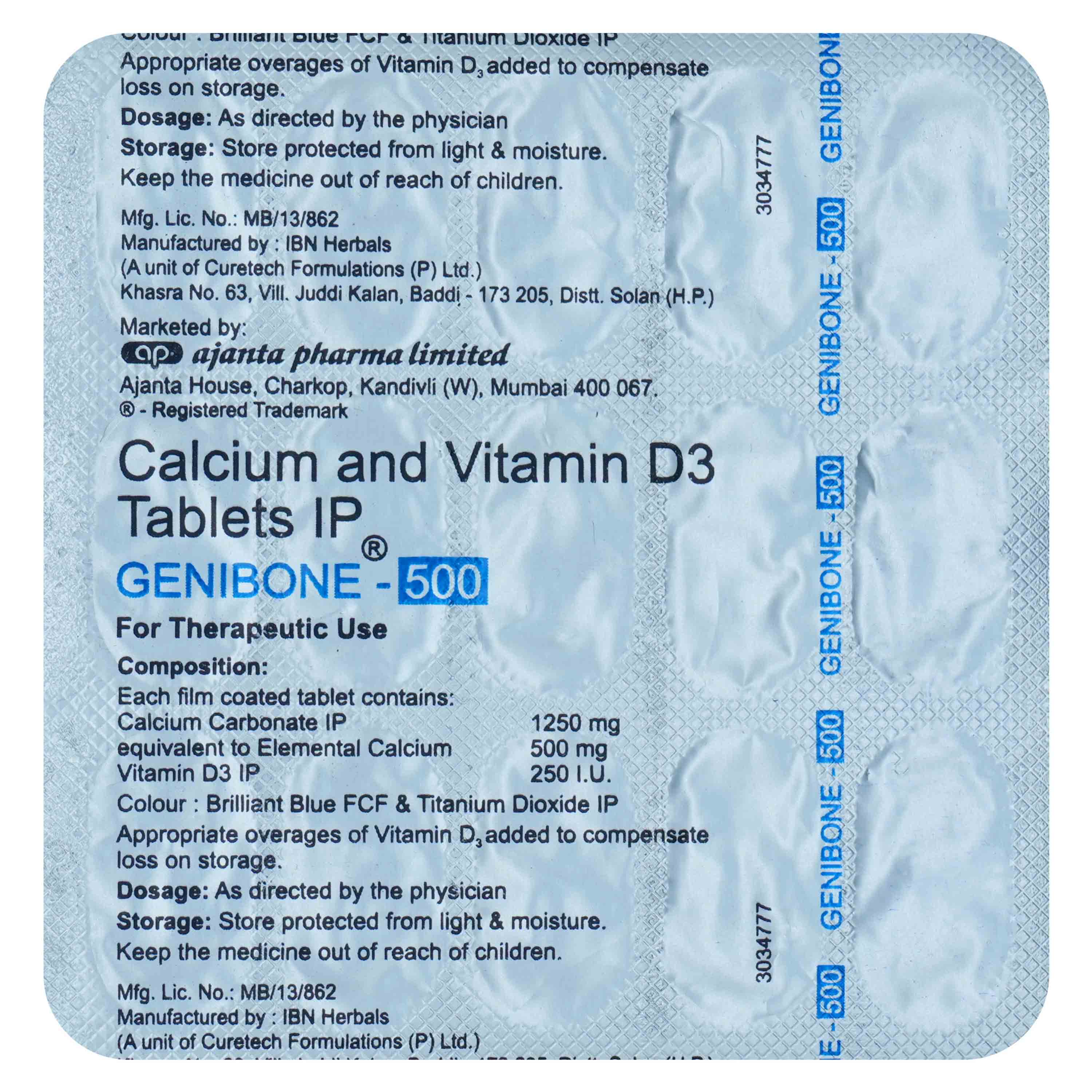 Genibone-500 Tablet | Uses, Side Effects, Price | Apollo Pharmacy