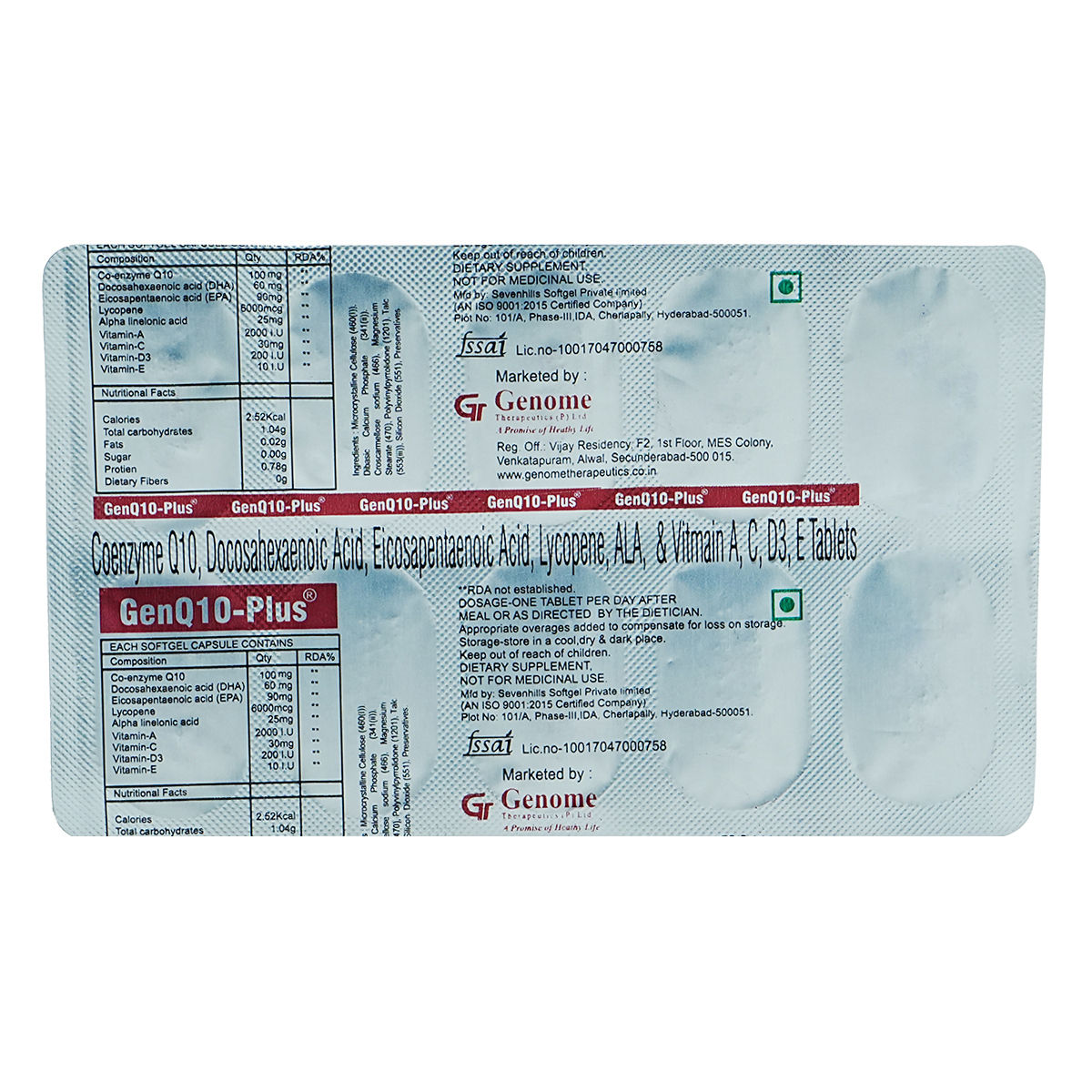 Genq10-Plus Tablet | Uses, Side Effects, Price | Apollo Pharmacy