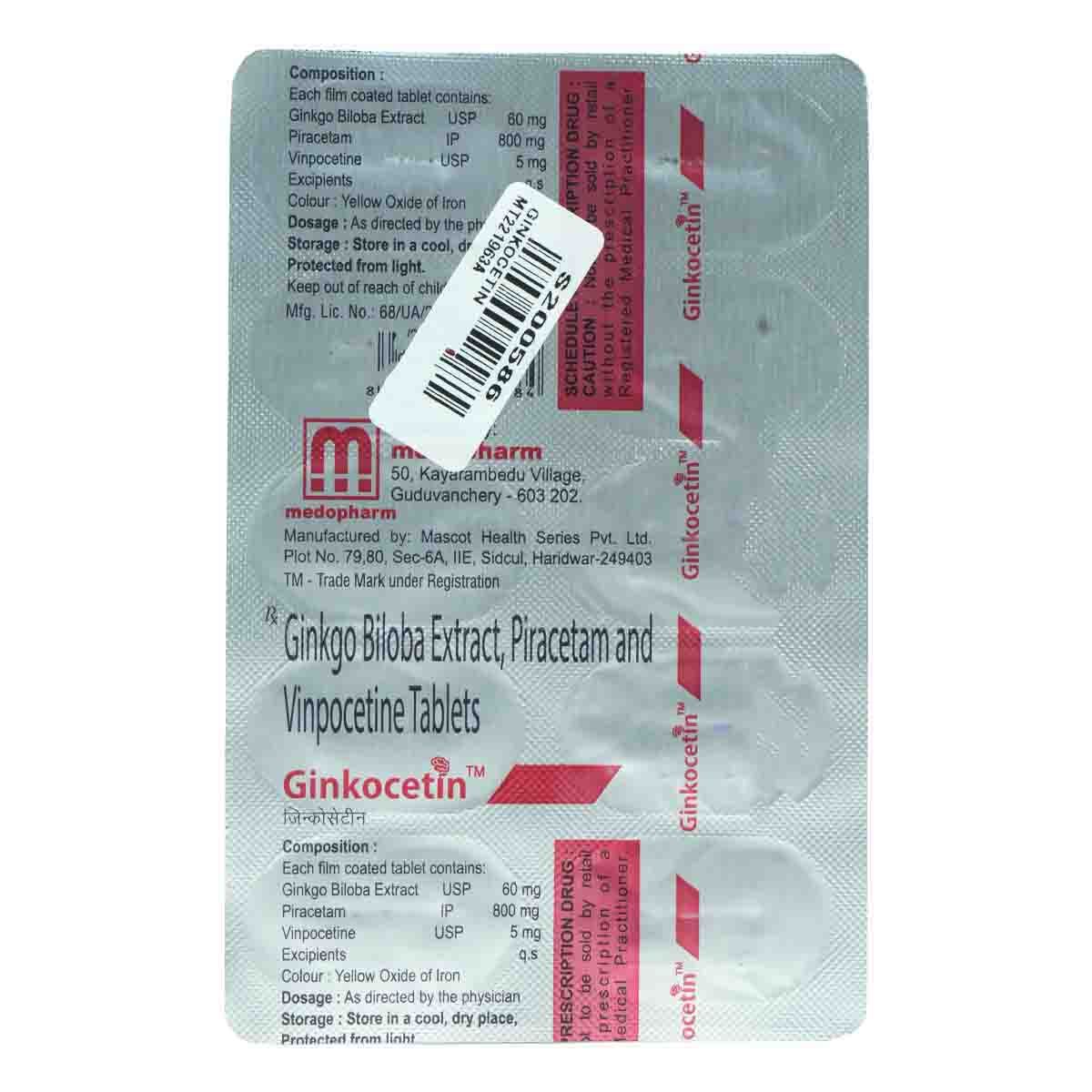 Ginkocetin Tablet | Uses, Side Effects, Price | Apollo Pharmacy