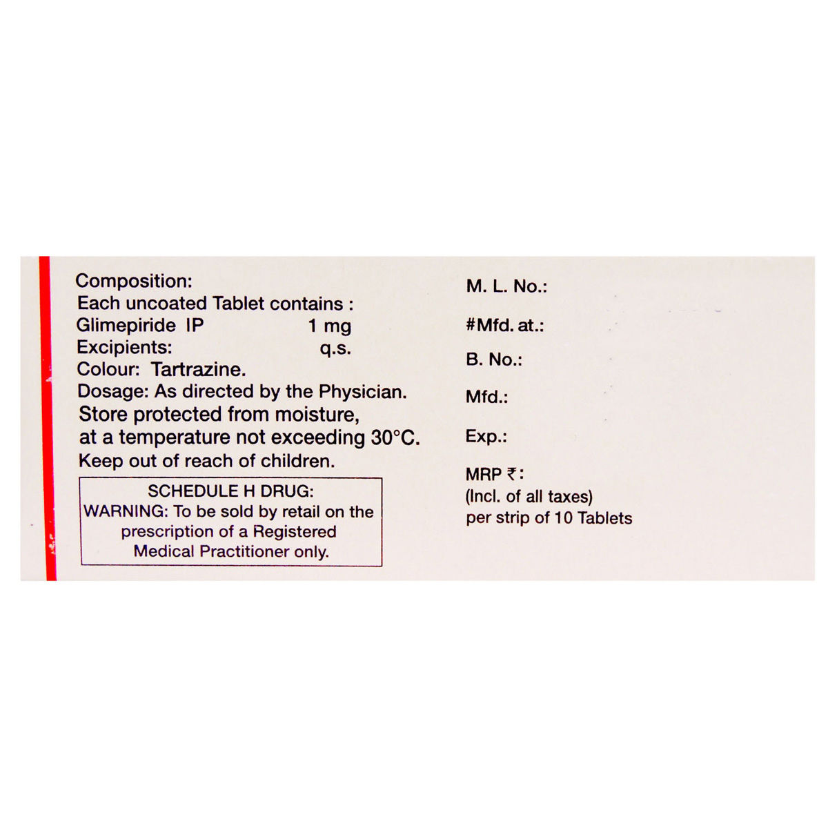 Glimiprex 1 Tablet 10's Price, Uses, Side Effects, Composition - Apollo ...