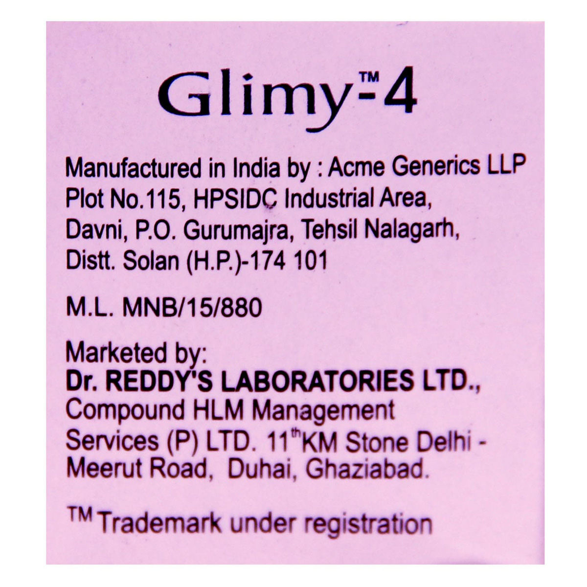 Glimy-4 Tablet 10's Price, Uses, Side Effects, Composition - Apollo Pharmacy