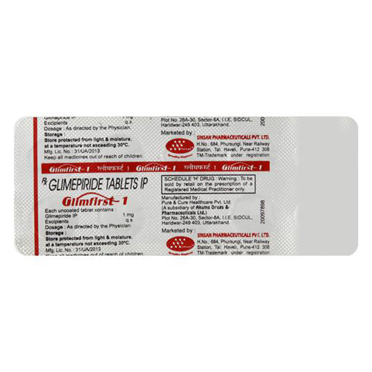 Glimfirst 1mg Tablet 10's Price, Uses, Side Effects, Composition ...