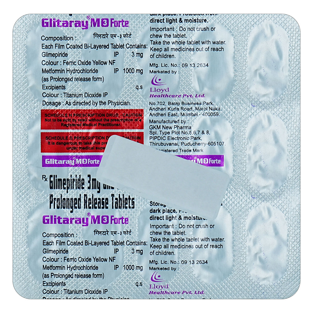 Glitaray M 3 Forte Tablet | Uses, Side Effects, Price | Apollo Pharmacy