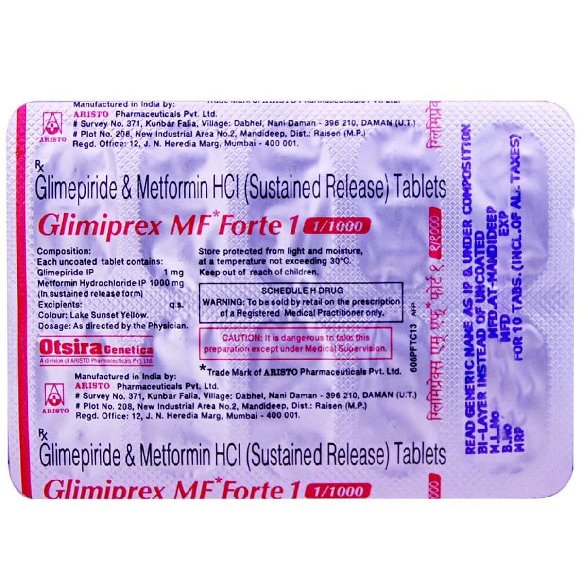 Glimiprex MF Forte 1 Tablet | Uses, Side Effects, Price | Apollo Pharmacy