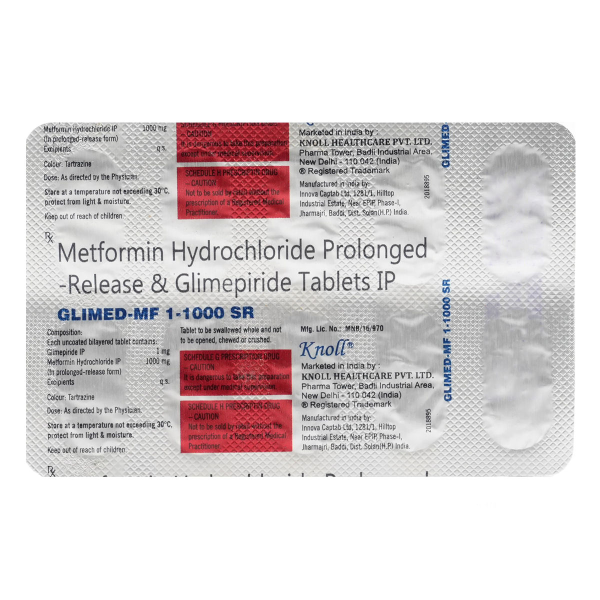 Glimed-MF 1-1000 SR Tablet 10's Price, Uses, Side Effects, Composition ...