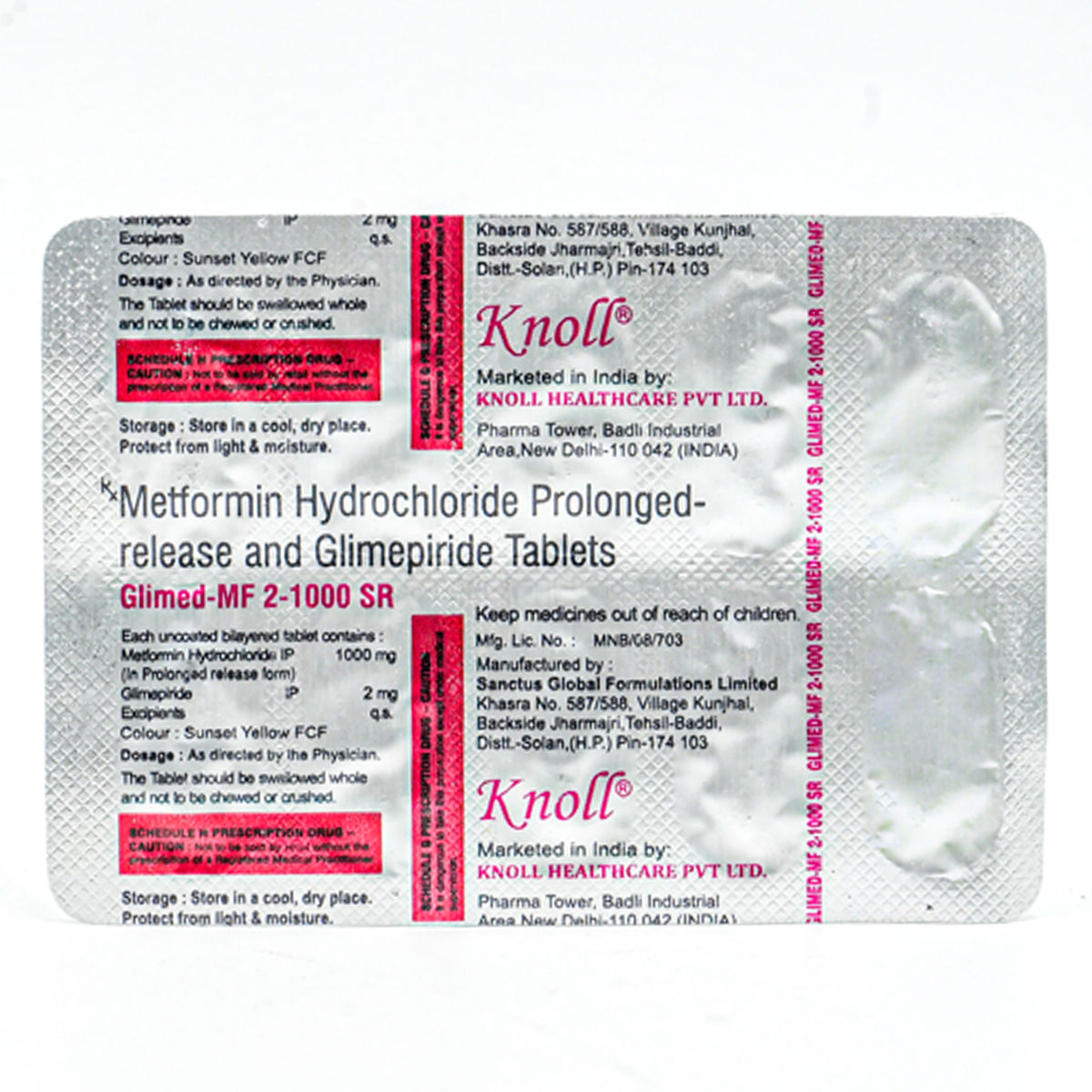 Glimed-MF-2 1000 SR Tablet 10's Price, Uses, Side Effects, Composition ...