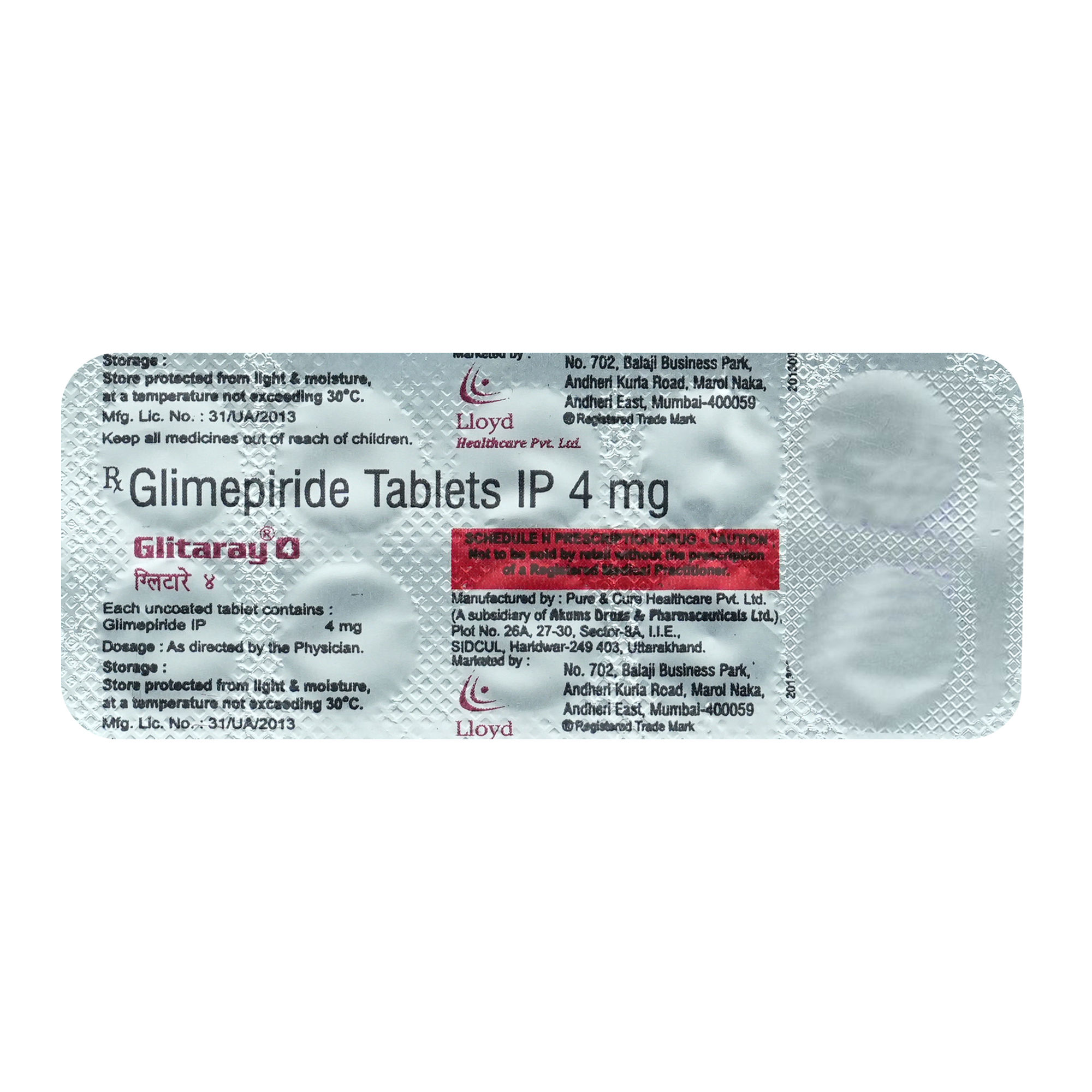 Glitaray 4mg Tablet 10's Price, Uses, Side Effects, Composition ...