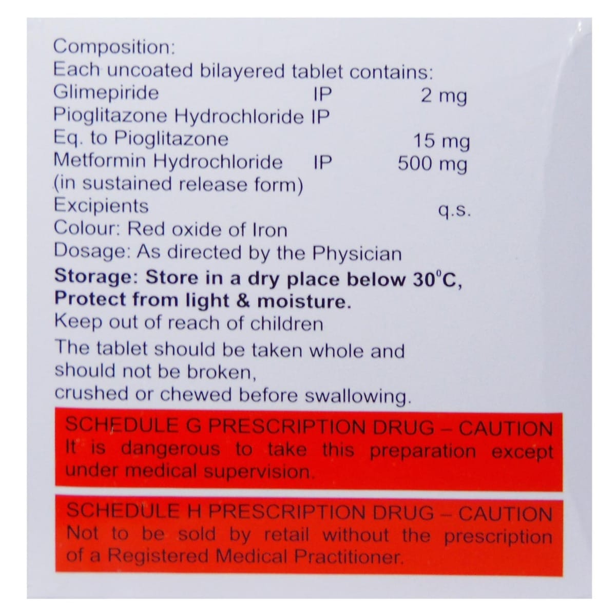 Gliminyle-MP2 Tablet 15's Price, Uses, Side Effects, Composition ...