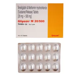 Glipsov-M 20 mg/500 mg Tablet | Uses, Side Effects, Price | Apollo Pharmacy