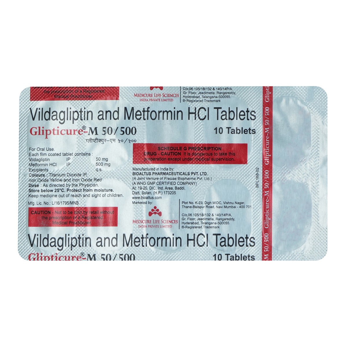 Glipticure-M 50/500 mg Tablet 10's Price, Uses, Side Effects ...