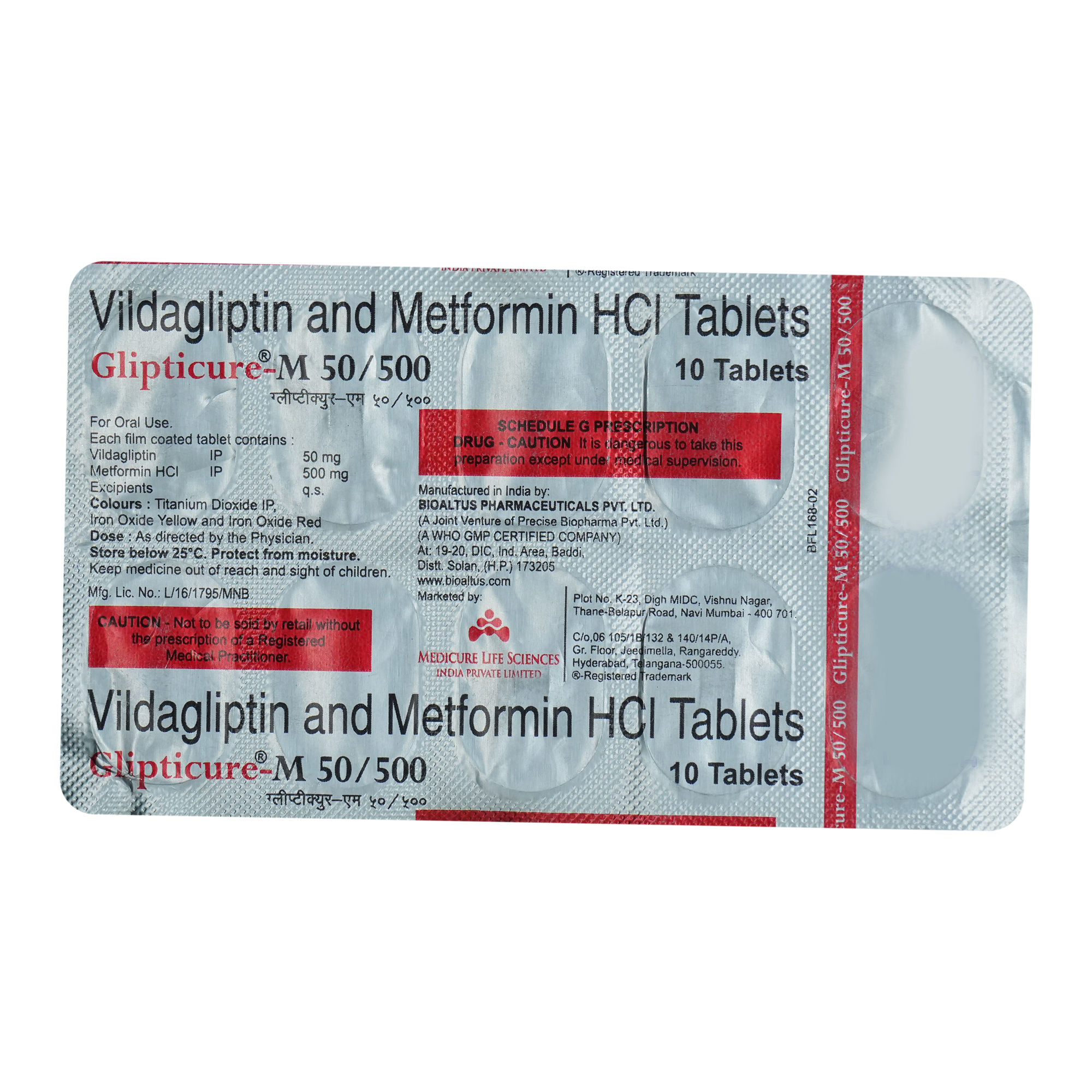 Glipticure-M 50/500 mg Tablet 10's Price, Uses, Side Effects ...