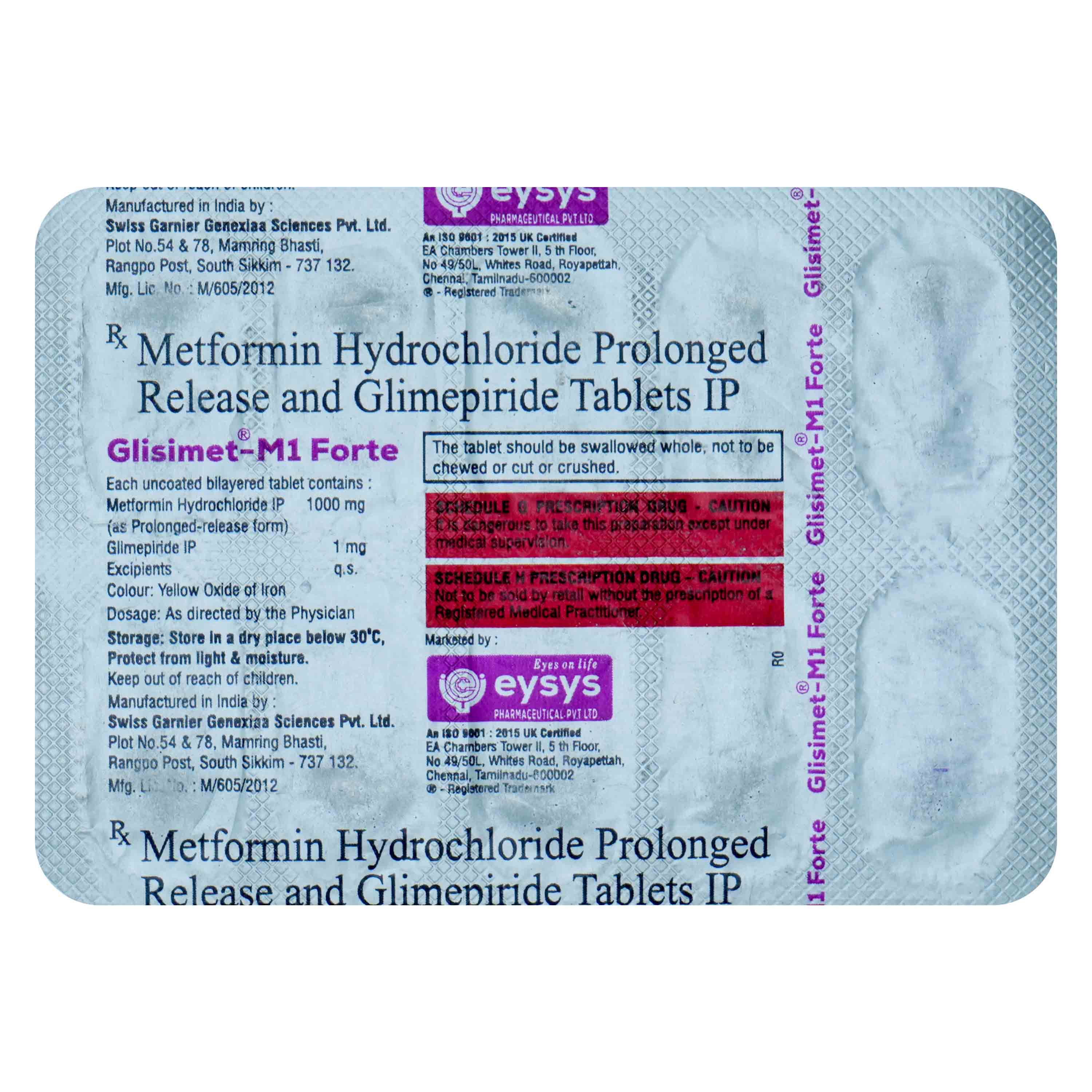 Glisimet M1 Forte Tablet | Uses, Side Effects, Price | Apollo Pharmacy