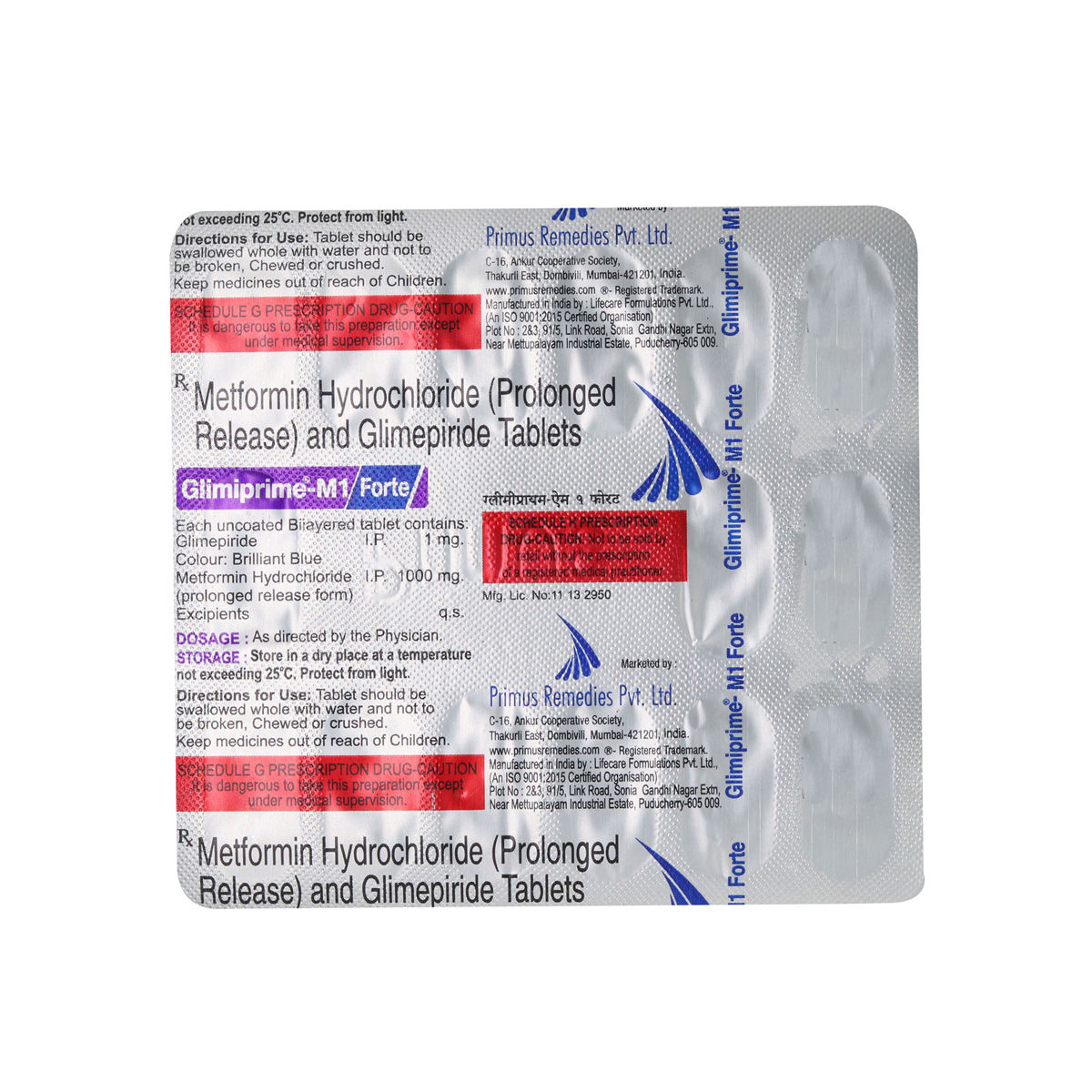 Glimiprime-M1 Forte Tablet 15's Price, Uses, Side Effects, Composition ...