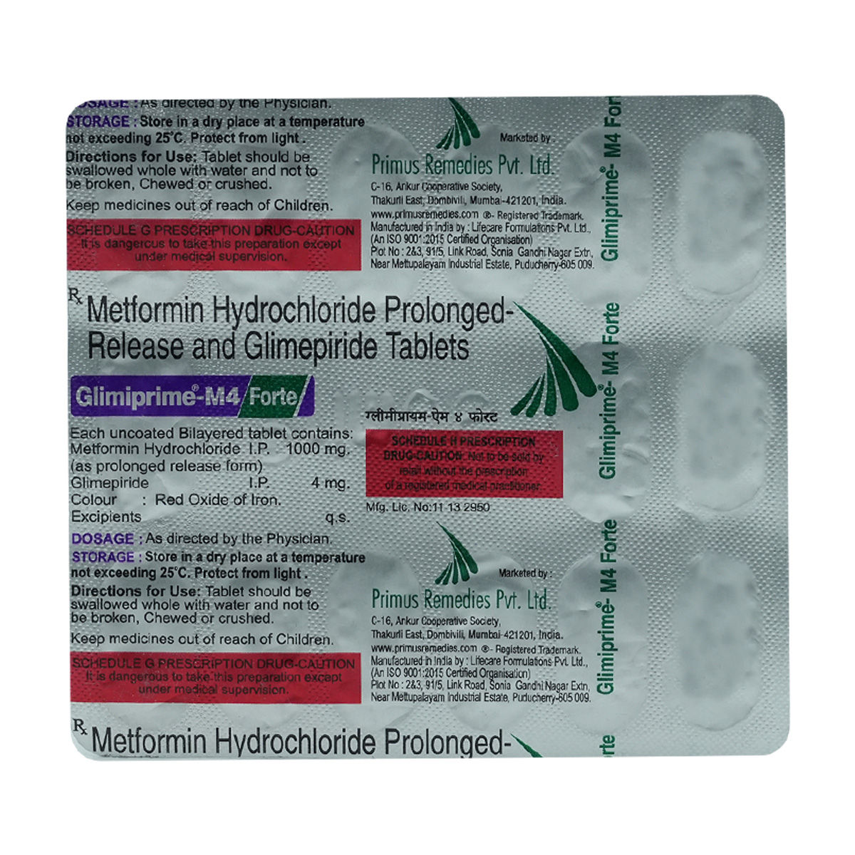 Glimiprime-M4 Forte Tablet | Uses, Side Effects, Price | Apollo Pharmacy