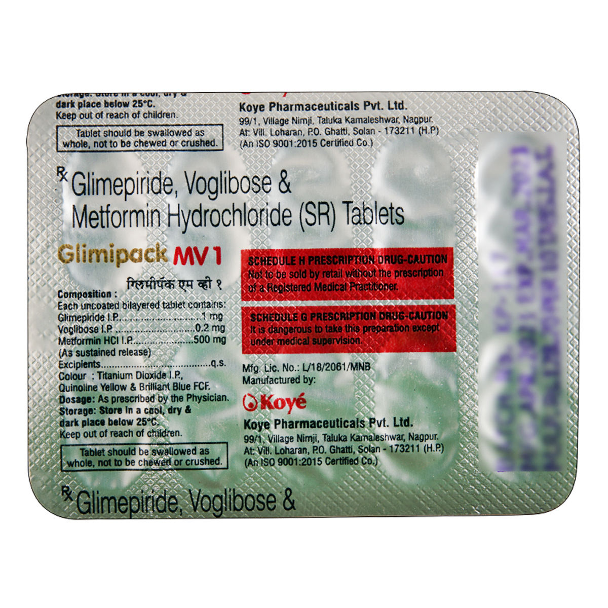 Glimipack MV 1 Tablet 10's Price, Uses, Side Effects, Composition ...