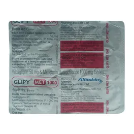 Glipy Met 1000mg/50mg Tablet | Uses, Side Effects, Price | Apollo Pharmacy