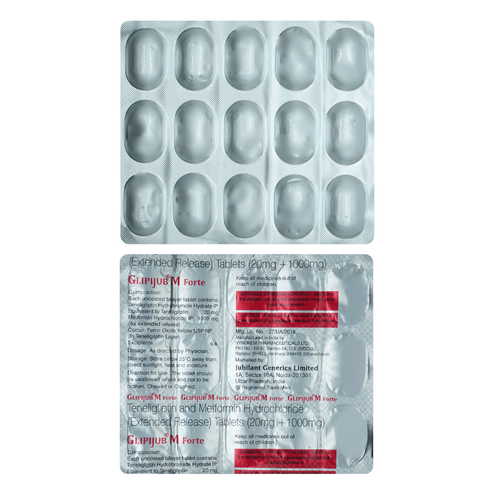 Glipijub M Forte 20 mg/1000 mg Tablet | Uses, Side Effects, Price ...