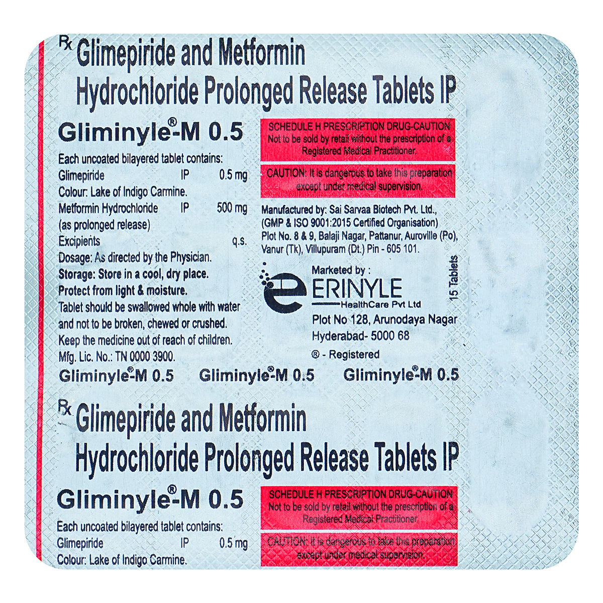 Gliminyle-M 0.5 Tablet | Uses, Side Effects, Price | Apollo Pharmacy