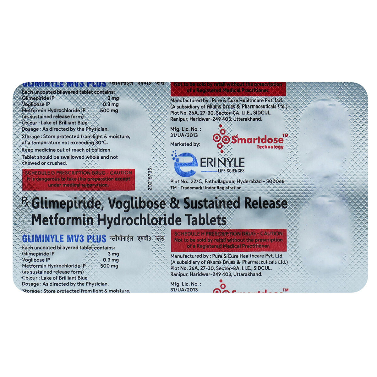 Gliminyle MV3 Plus Tablet | Uses, Side Effects, Price | Apollo Pharmacy