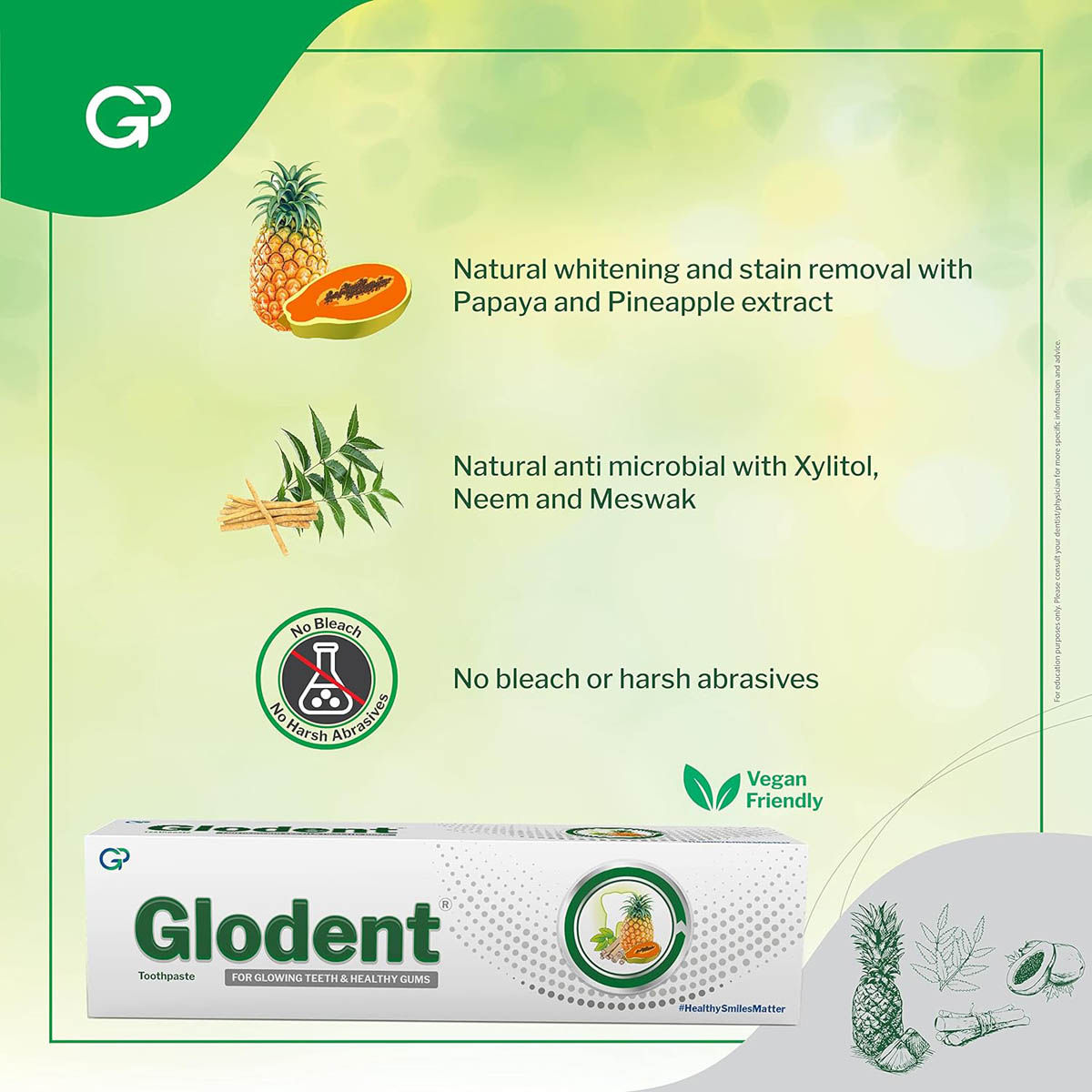 Buy Glodent Natural Whitening ToothPaste, 100 gm | 19 Minutes Delivery ...